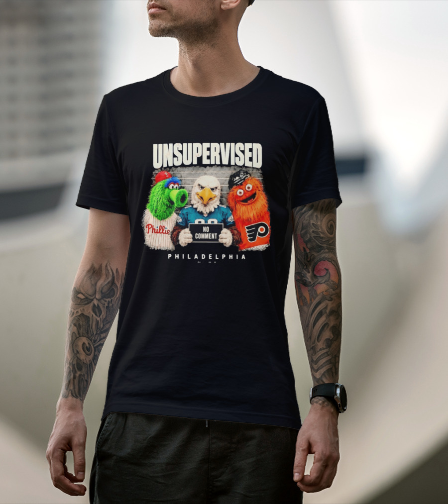 Unsupervised Philadelphia Mascots No Comment Phanatic Eagle Flyers T-Shirt