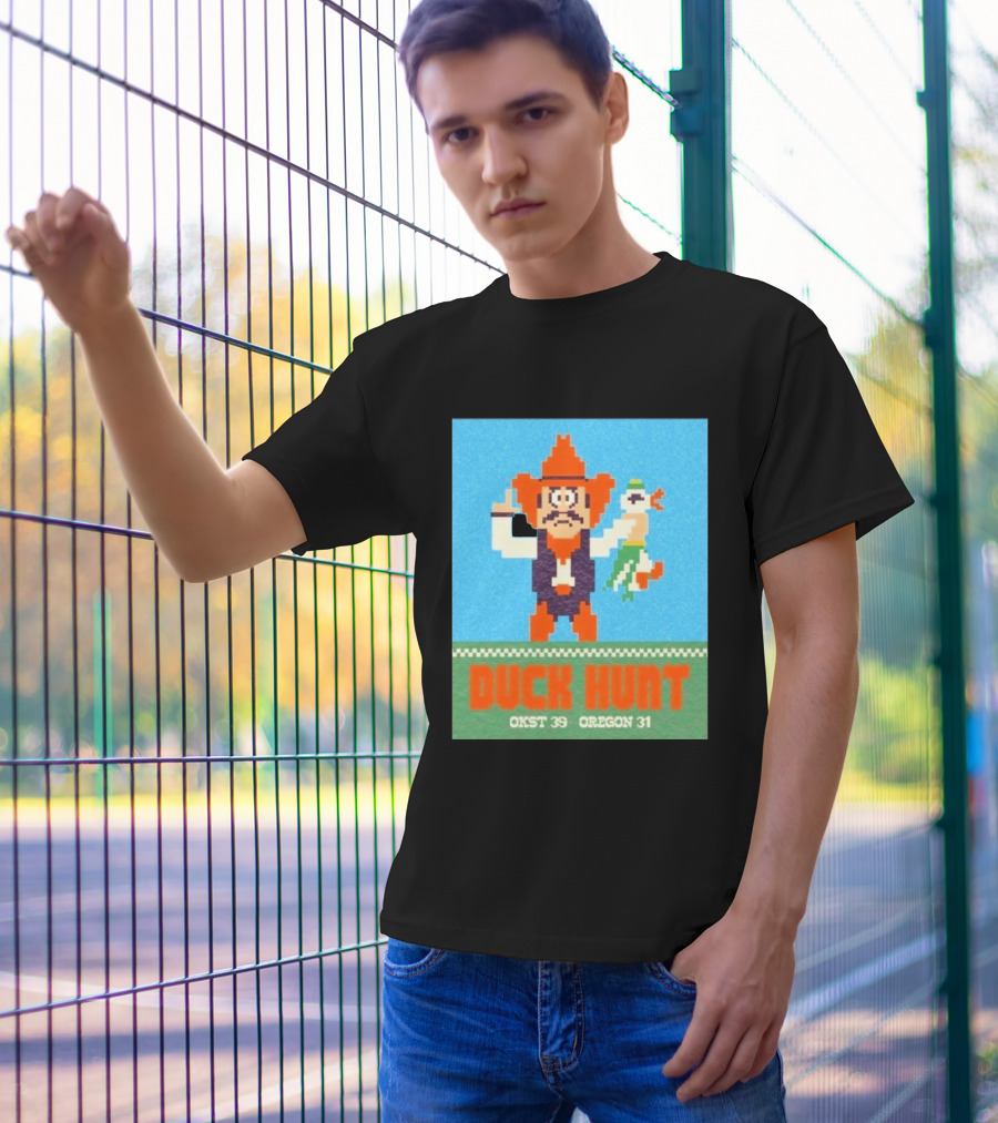 Oklahoma State Cowboys Duck Hunt OKST 39 Oregon 31 T-Shirt