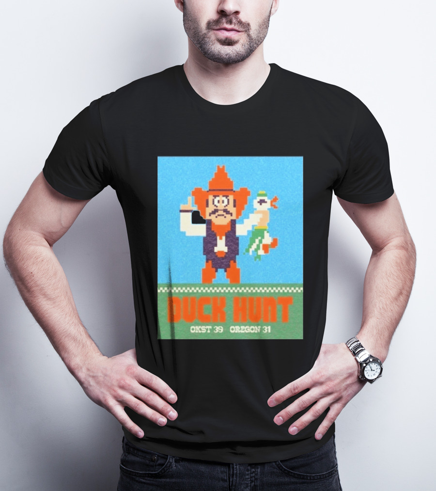 Oklahoma State Cowboys Duck Hunt OKST 39 Oregon 31 T-Shirt