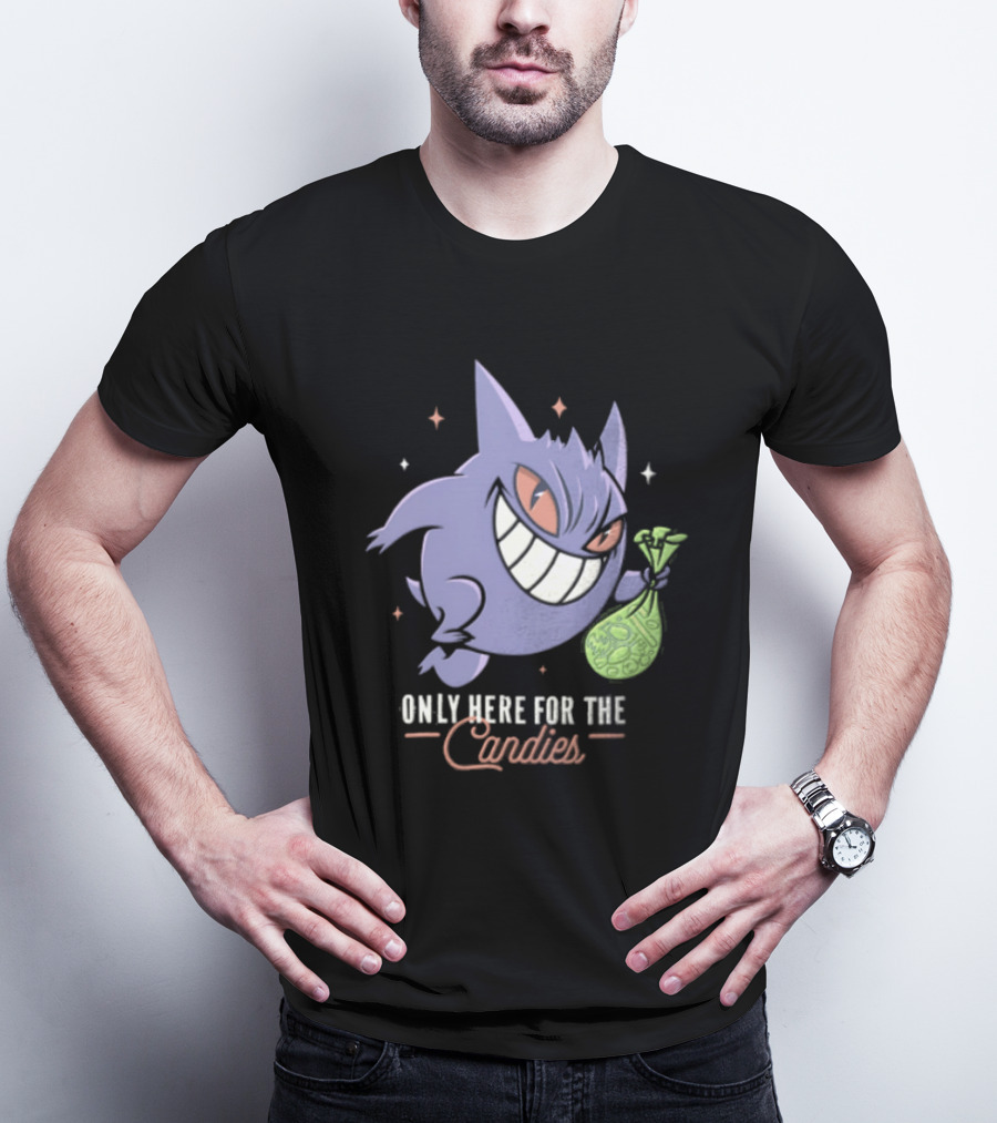 Gengar Only Here For The Candies Halloween Fun T-Shirt