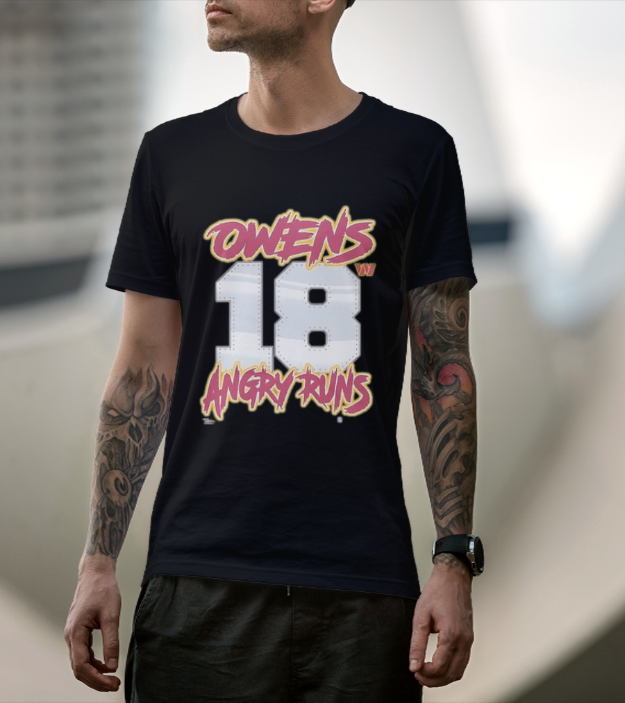 Owens 18 Washington Commanders Angry Runs Good Morning Football T-Shirt