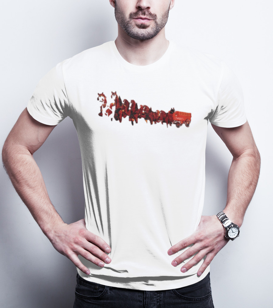 Budweiser Clydesdales Beer Wagon Team Horses T-Shirt