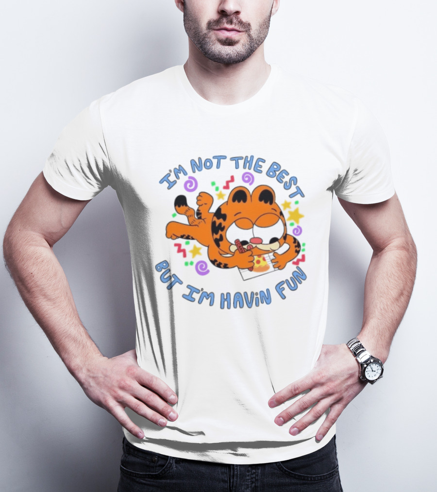 Lasagna Cat Not The Best But Havin' Fun Retro Comic T-Shirt