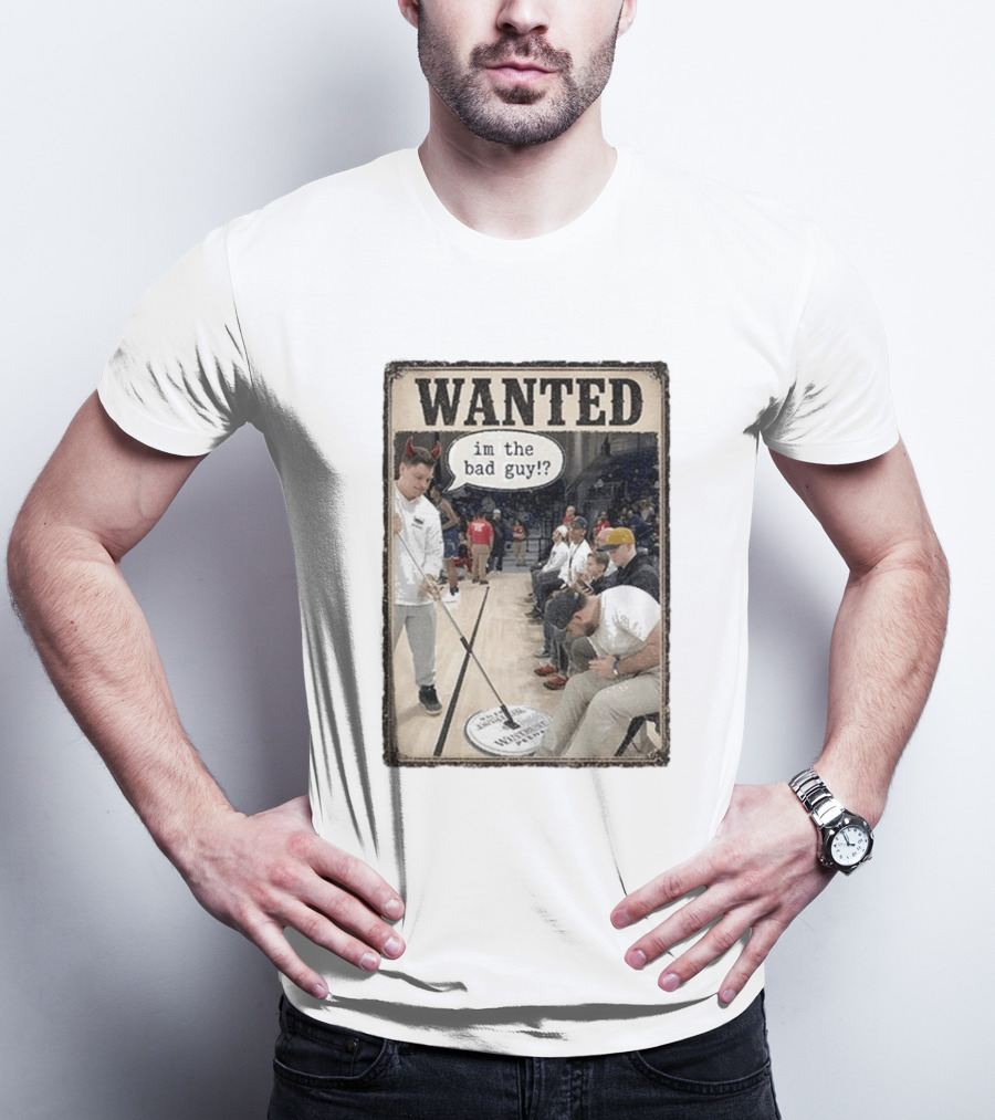 Wanted Im The Bad Guy!? Basketball Court Scene With Devil Horns T-Shirt