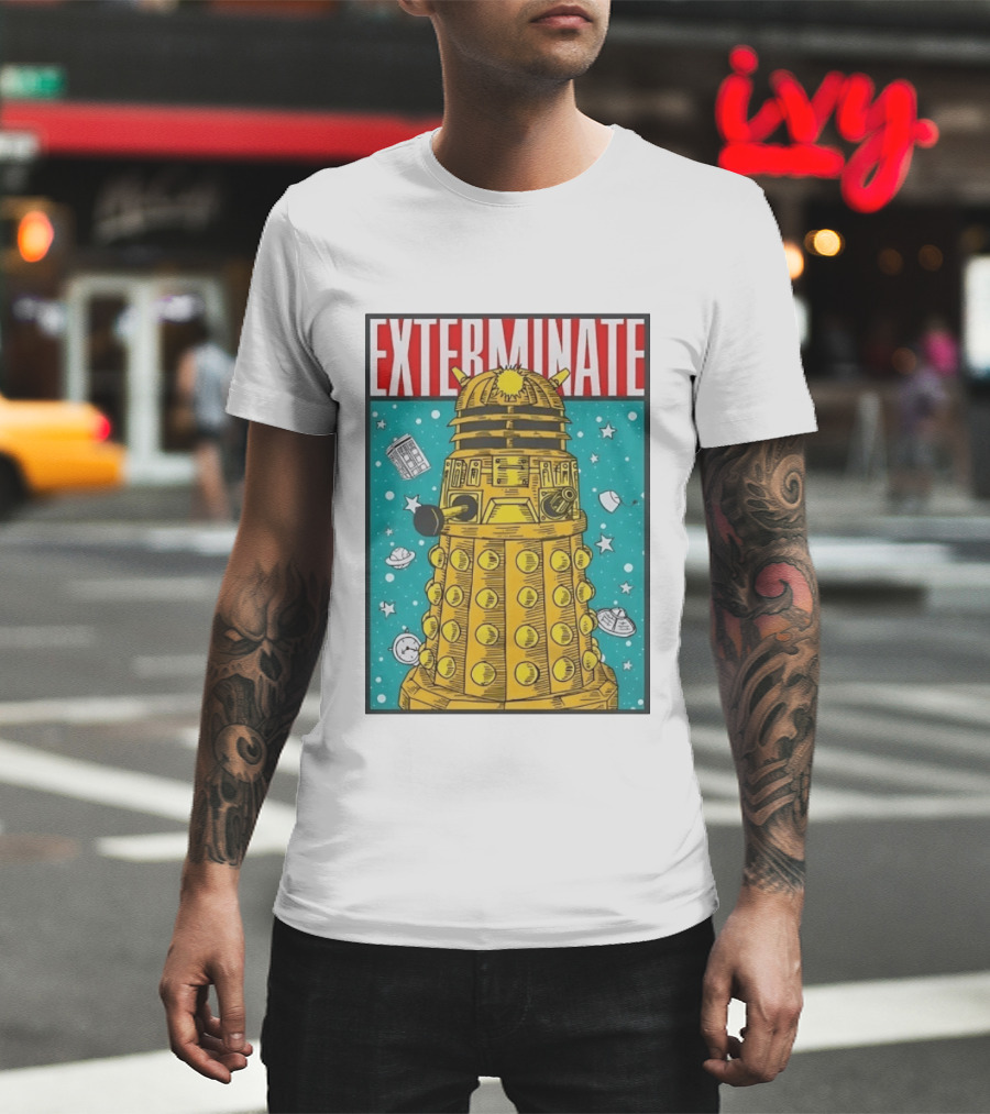 Doctor Who Dalek Exterminate Sci Fi BBC Classic Alien Robot T-Shirt