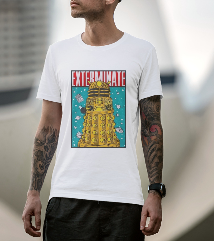 Doctor Who Dalek Exterminate Sci Fi BBC Classic Alien Robot T-Shirt