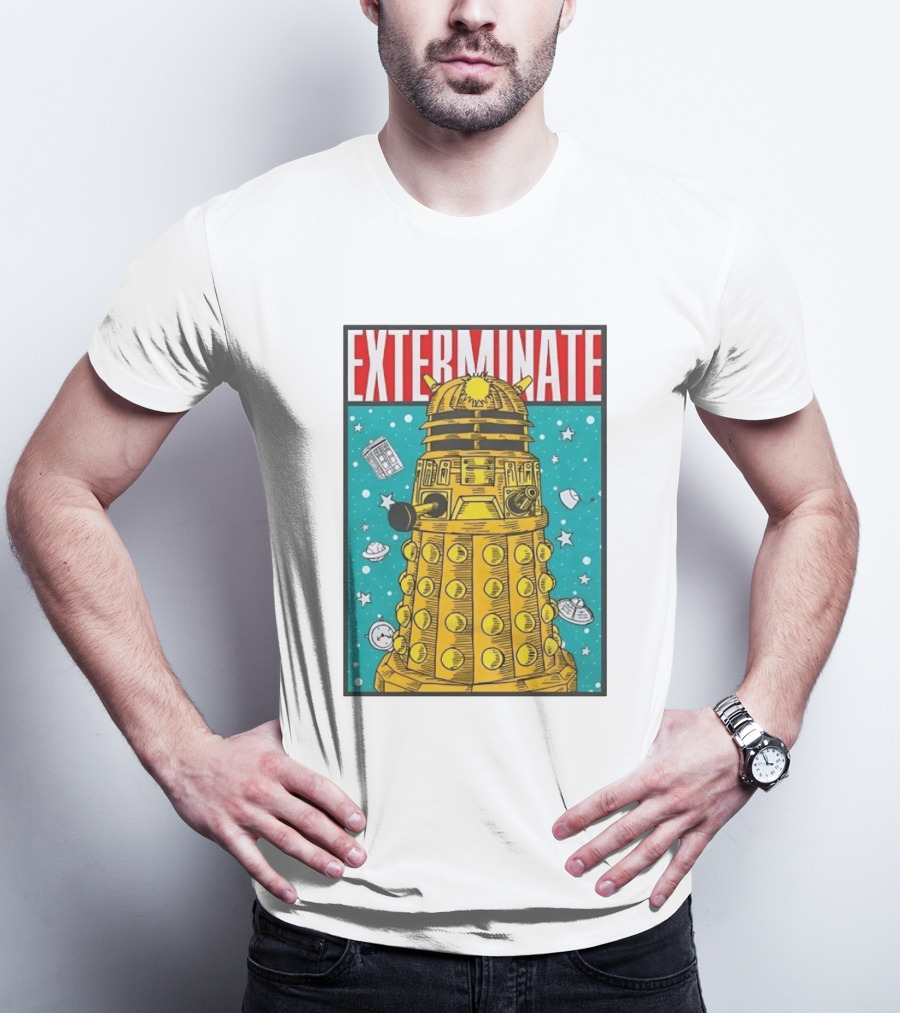 Doctor Who Dalek Exterminate Sci Fi BBC Classic Alien Robot T-Shirt