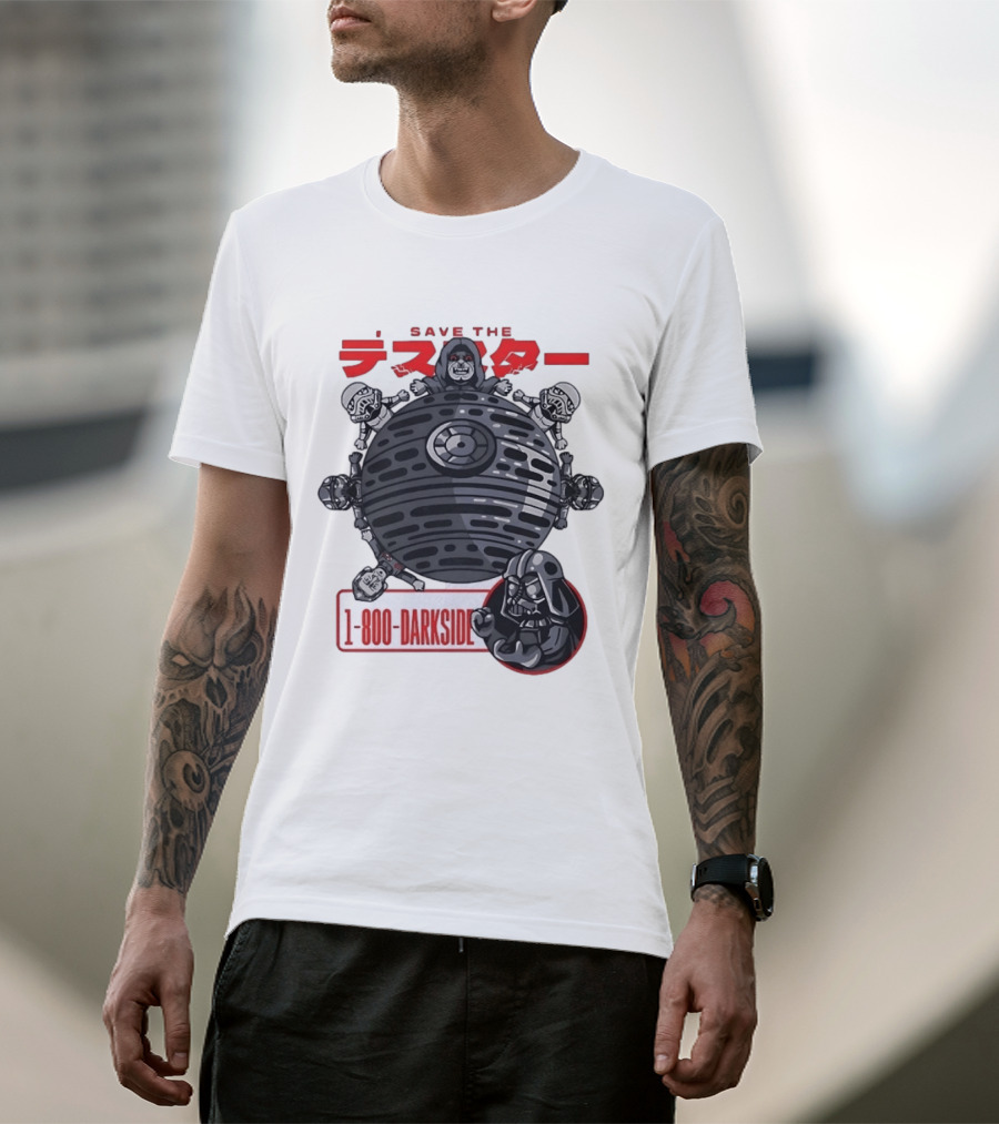 Save The Death Star 1 800 Darkside Star Wars Darth Vader And Stormtroopers T-Shirt