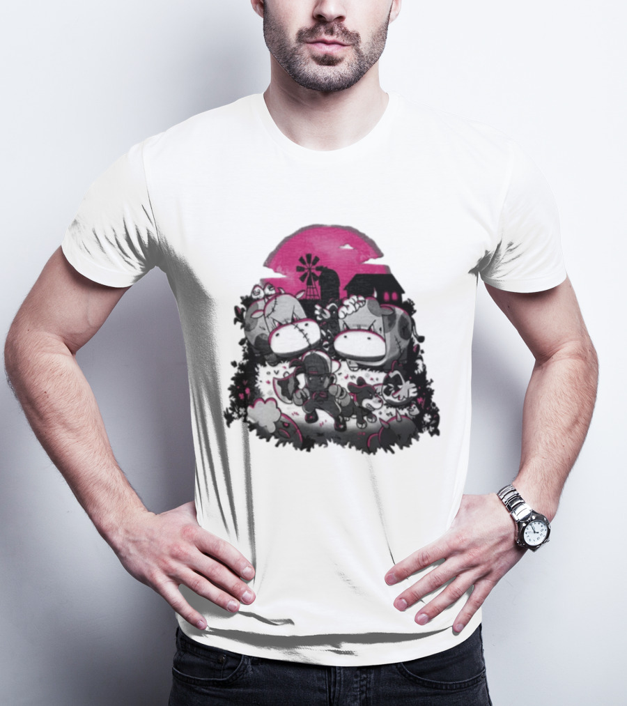 Harvest Moon Pete Zombie Farm Animals Horror Night Of The Living Farm Village T-Shirt