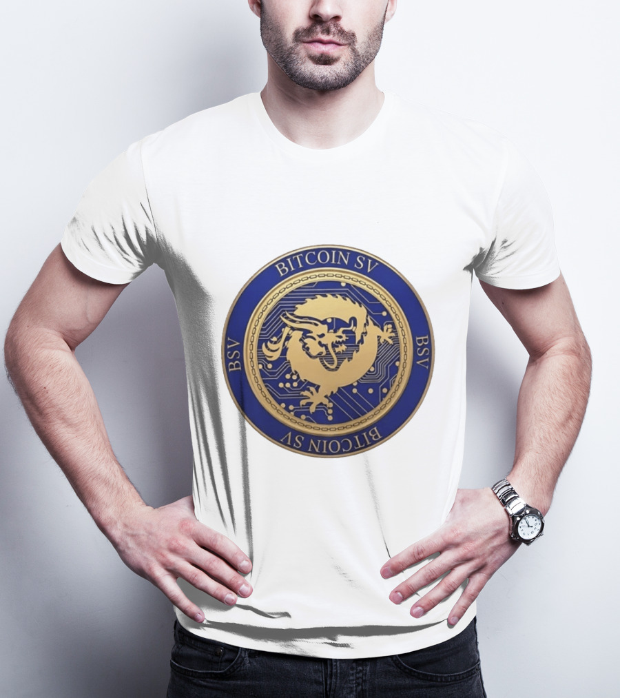 Bitcoin SV BSV Cryptocurrency Dragon Emblem My Pronouns Are All T-Shirt