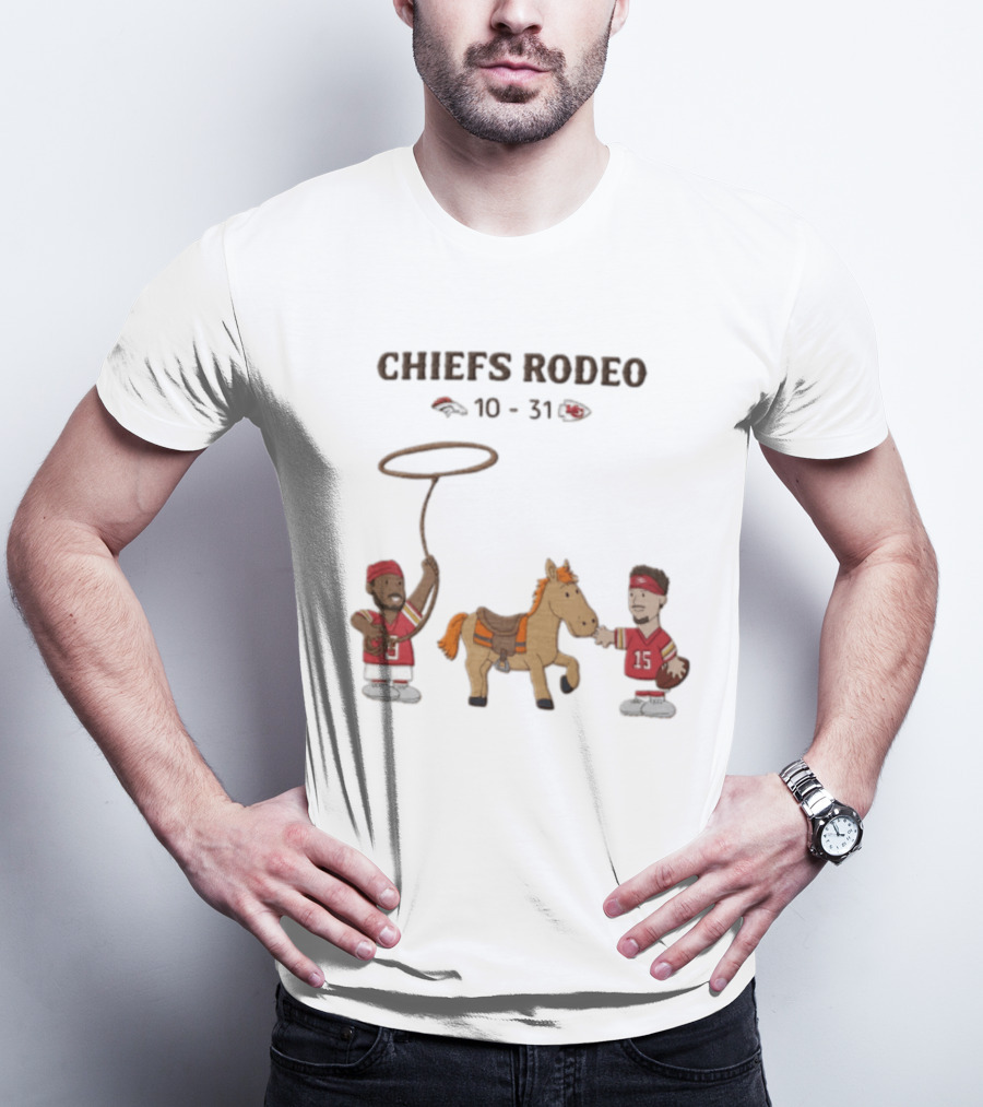 Patrick Mahomes Travis Kelce Chiefs Rodeo 10 31 Broncos T-Shirt