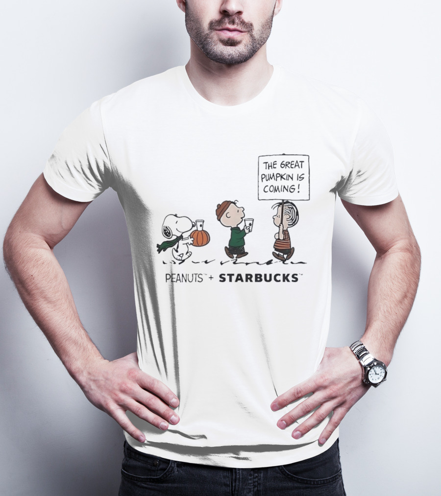 Peanuts Starbucks Collaboration The Great Pumpkin Is Coming T-Shirt