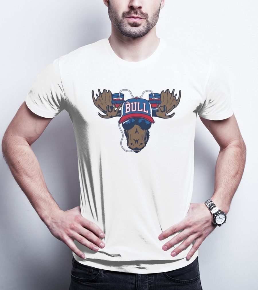 The Bull Moose Hat Beer Drinking Antlers T-Shirt