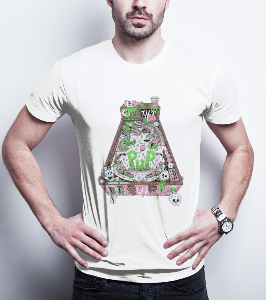 Pup Pinball Machine Slime Tilt Ugh Punk Rock Alternative T-Shirt
