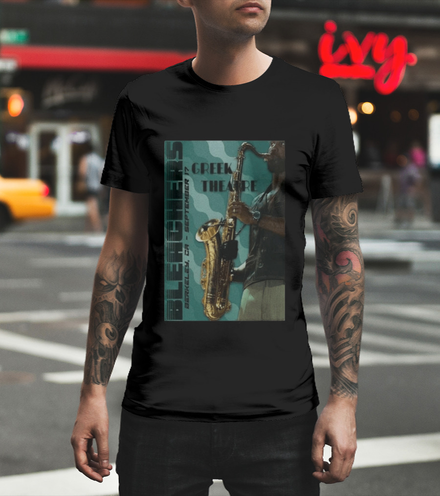 Bleachers Berkeley September 17 Greek Theatre Saxophone Player T-Shirt