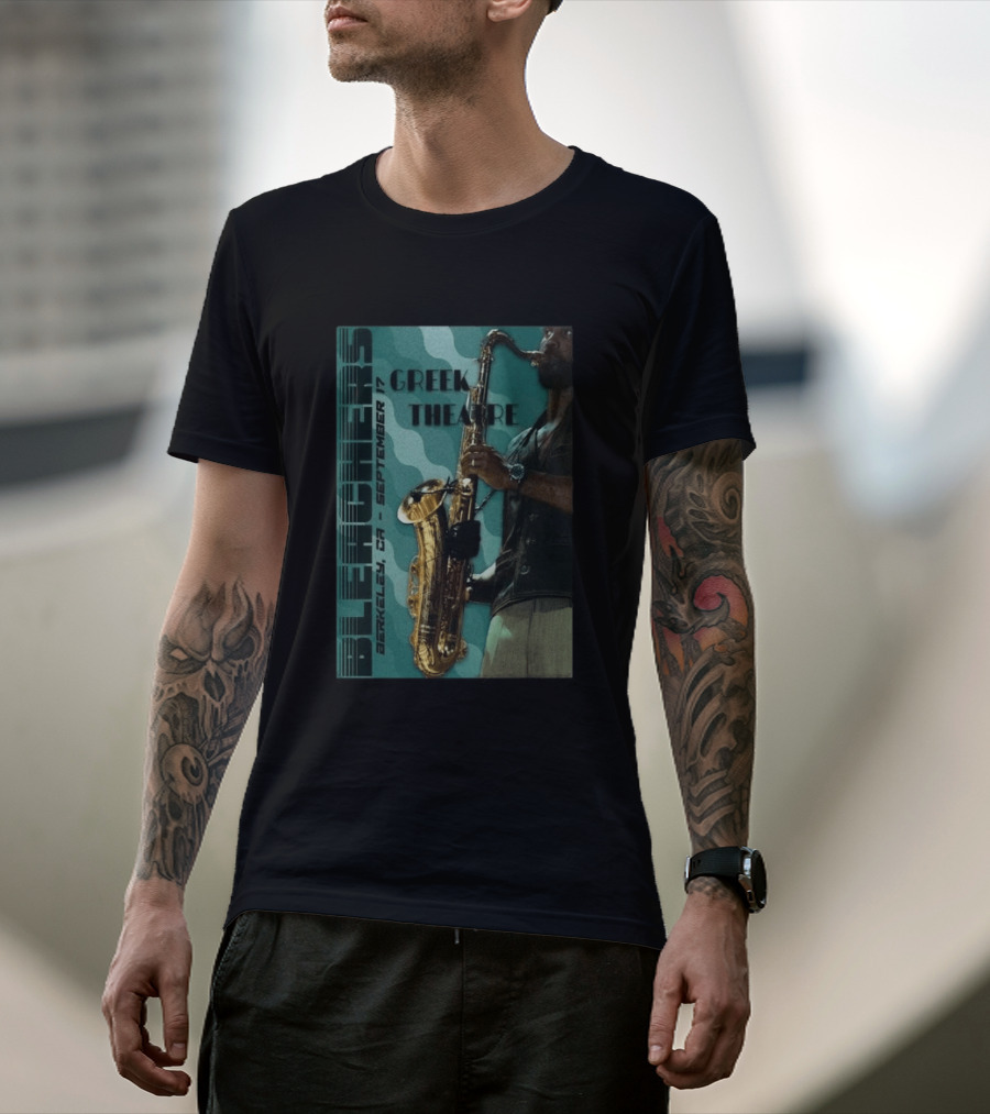 Bleachers Berkeley September 17 Greek Theatre Saxophone Player T-Shirt