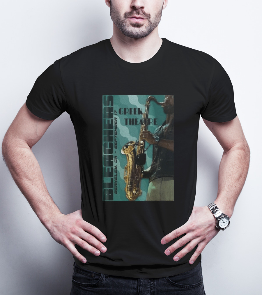 Bleachers Berkeley September 17 Greek Theatre Saxophone Player T-Shirt