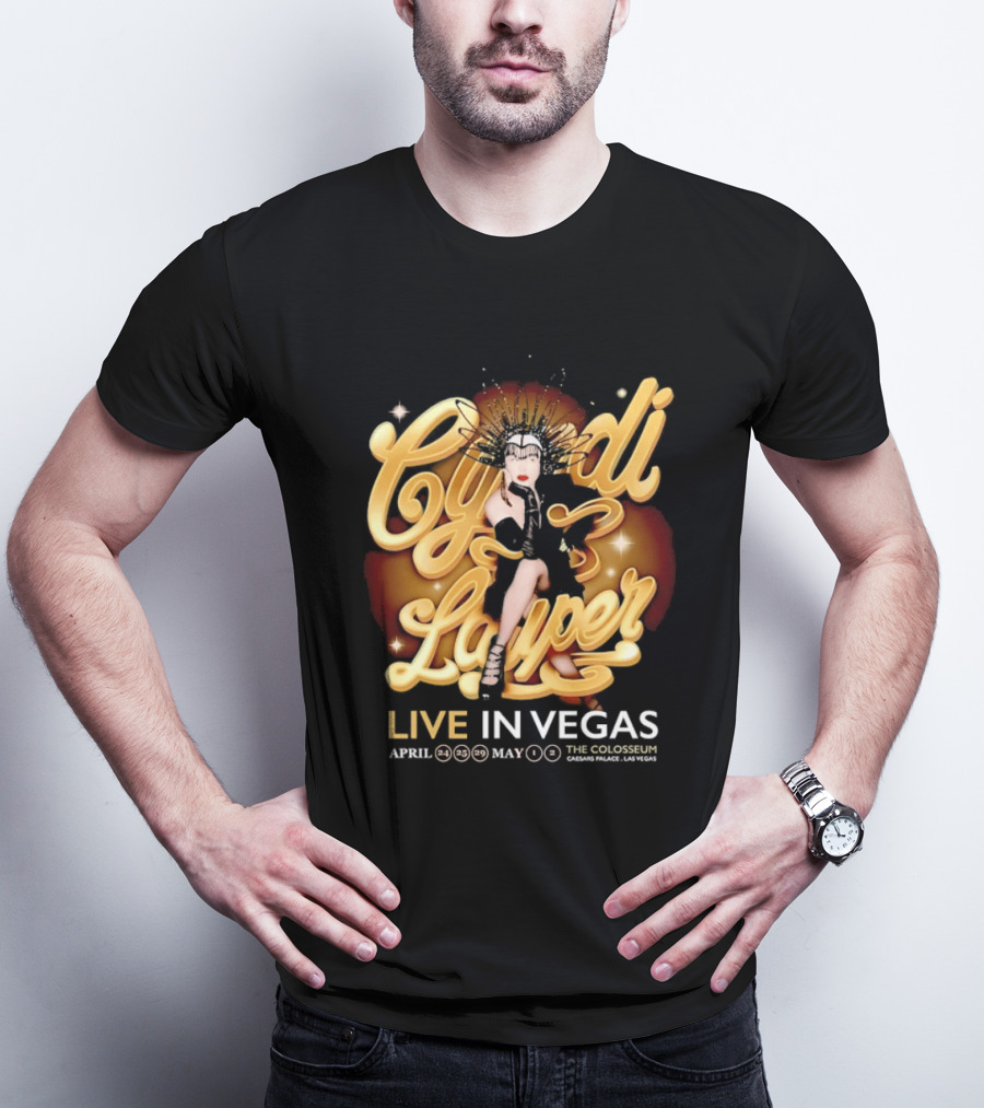 Cyndi Lauper Live In Vegas April May The Colosseum Caesars Palace T-Shirt