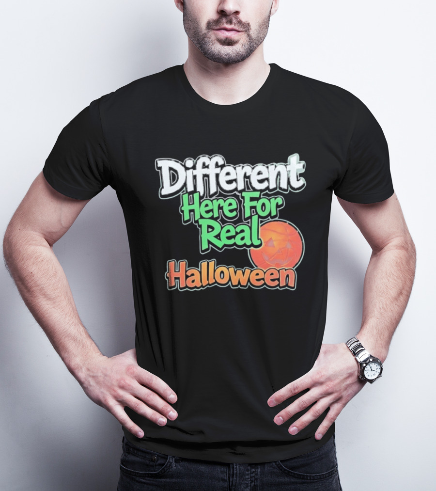 Different Here For Real Halloween Pumpkin Basketball T-Shirt
