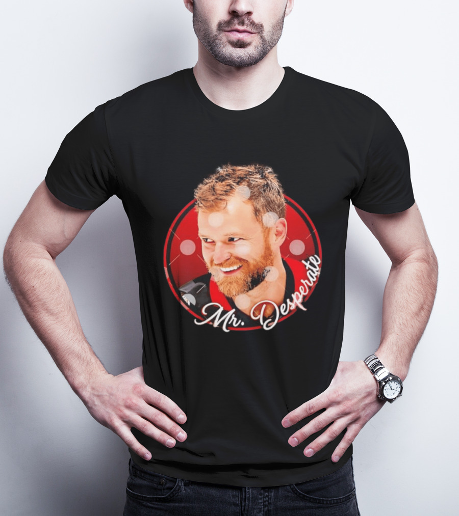 Mr Desperate Expression Hockey Player Red Circle T-Shirt