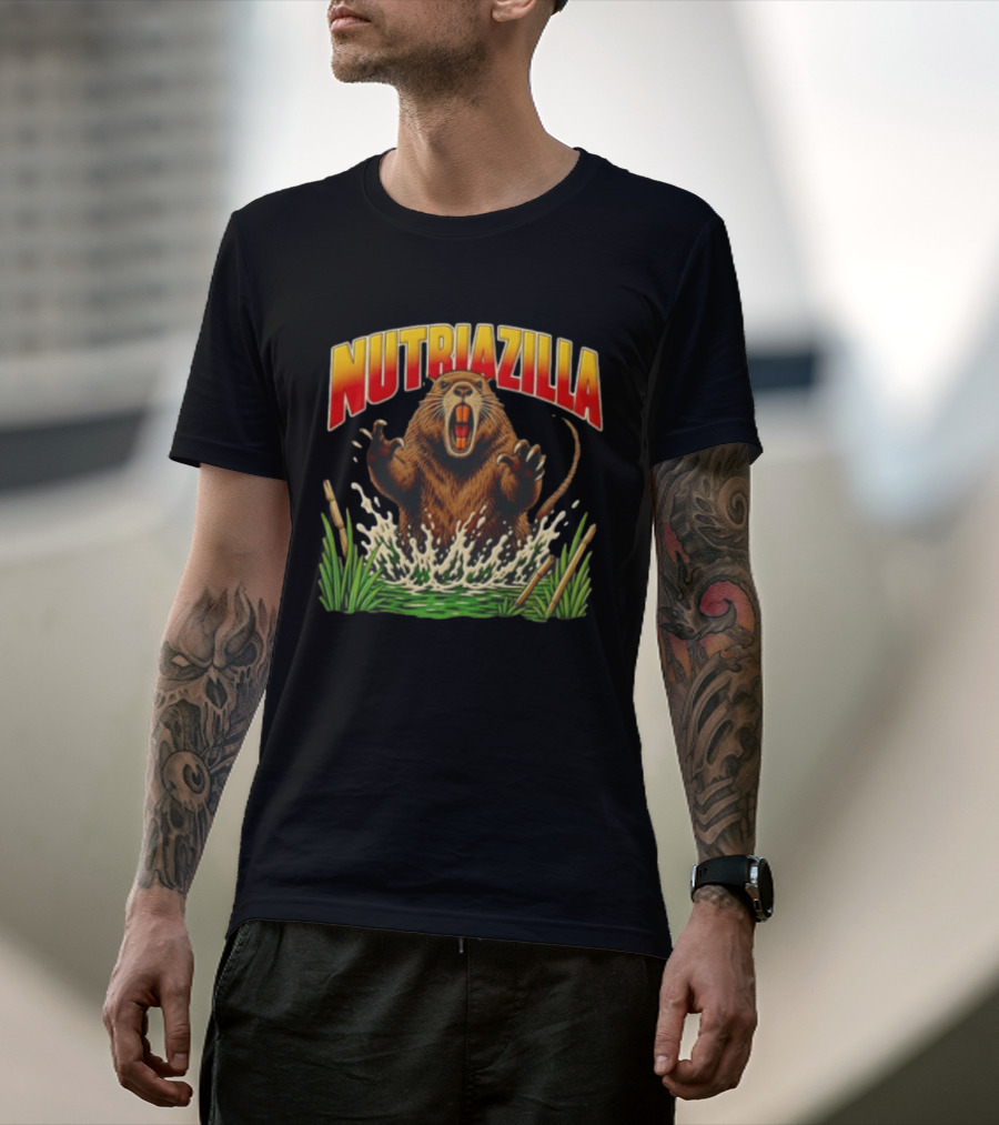 Nutriazilla Giant Nutria Emerging From Water T-Shirt