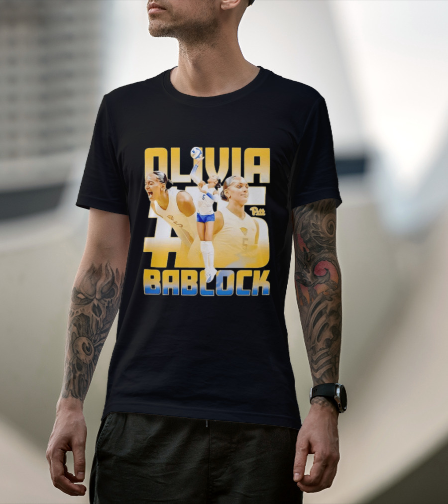 Olivia Bablock Pitt Panthers Volleyball Number 5 T-Shirt