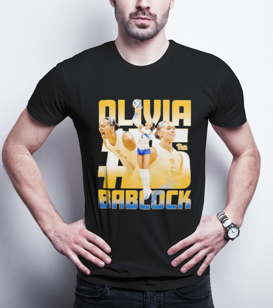 Olivia Bablock Pitt Panthers Volleyball Number 5 T-Shirt