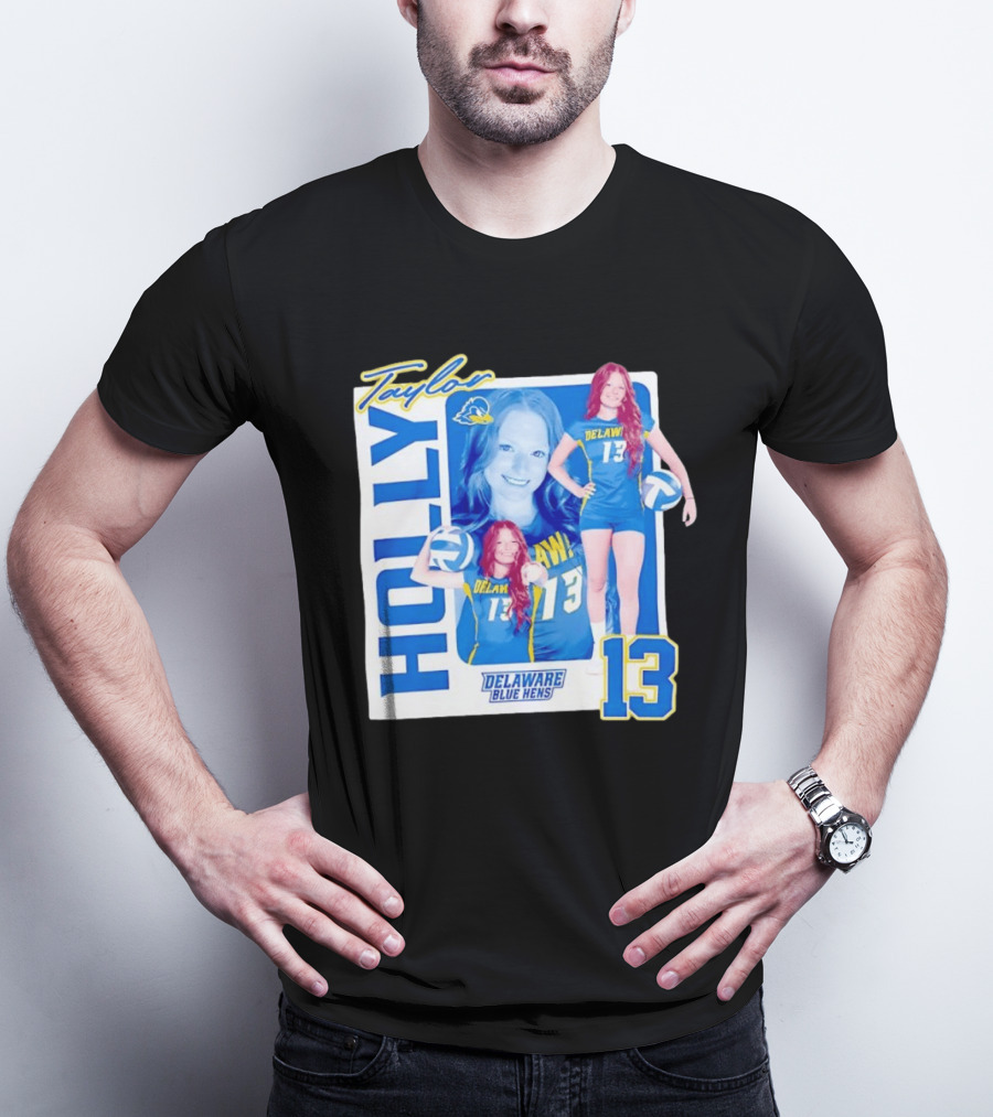 Holly Taylor Delaware Blue Hens Number 13 Volleyball T-Shirt