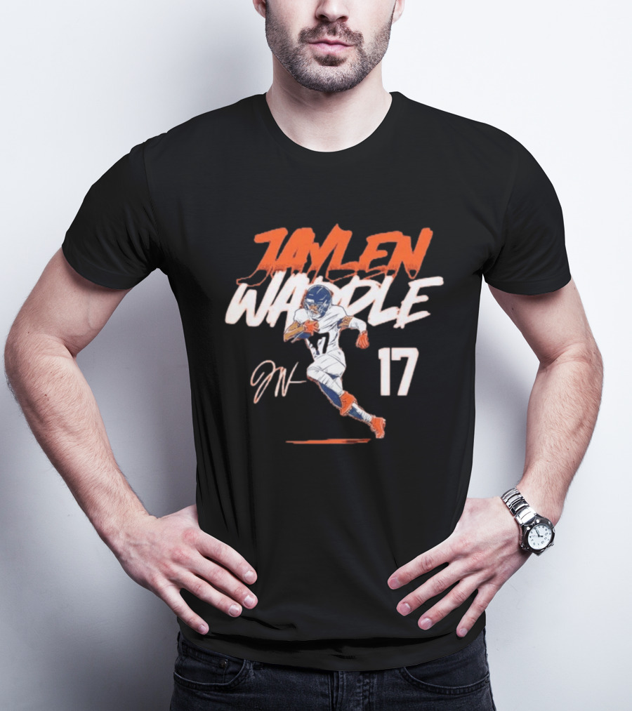 Jaylen Waddle 17 Denver Broncos Pose T-Shirt
