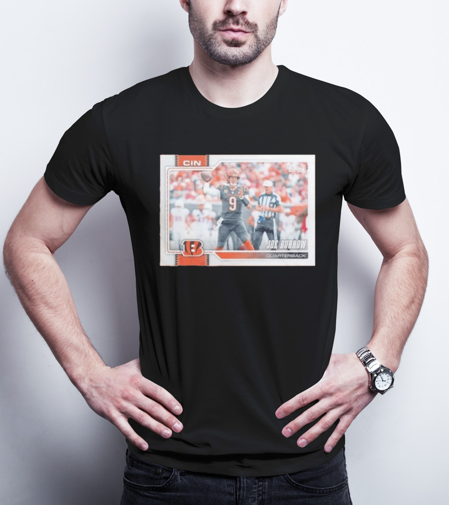 Joe Burrow Cincinnati Bengals Quarterback No 9 Football Card 2026 T-Shirt