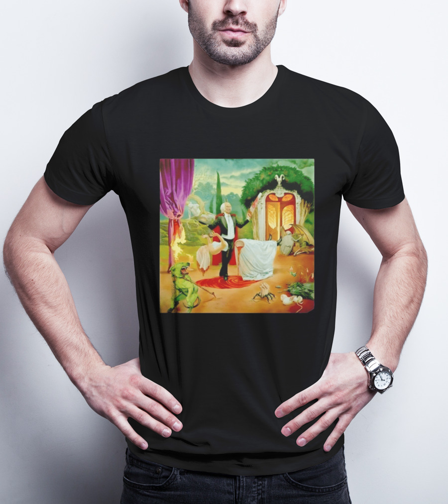 Surreal Magician Gothic Horror Sawing Woman In Half Fantasy Scene T-Shirt
