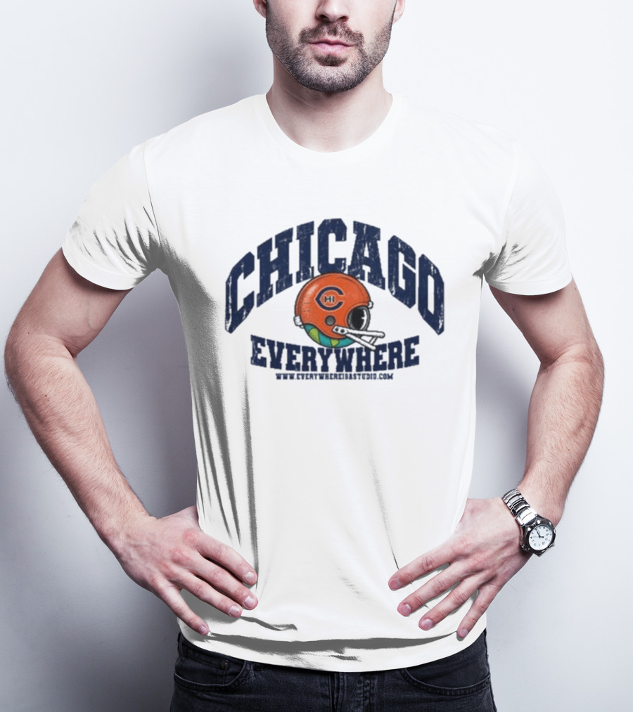 Chicago Everywhere Vintage Football Helmet 2026 T-Shirt
