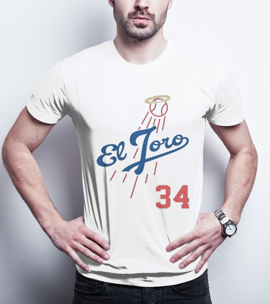 El Toro 34 Baseball Los Angeles Dodgers Fernando Valenzuela Halo T-Shirt