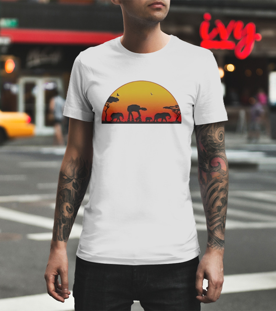 Star Wars AT AT Walker African Savanna Sunset T-Shirt