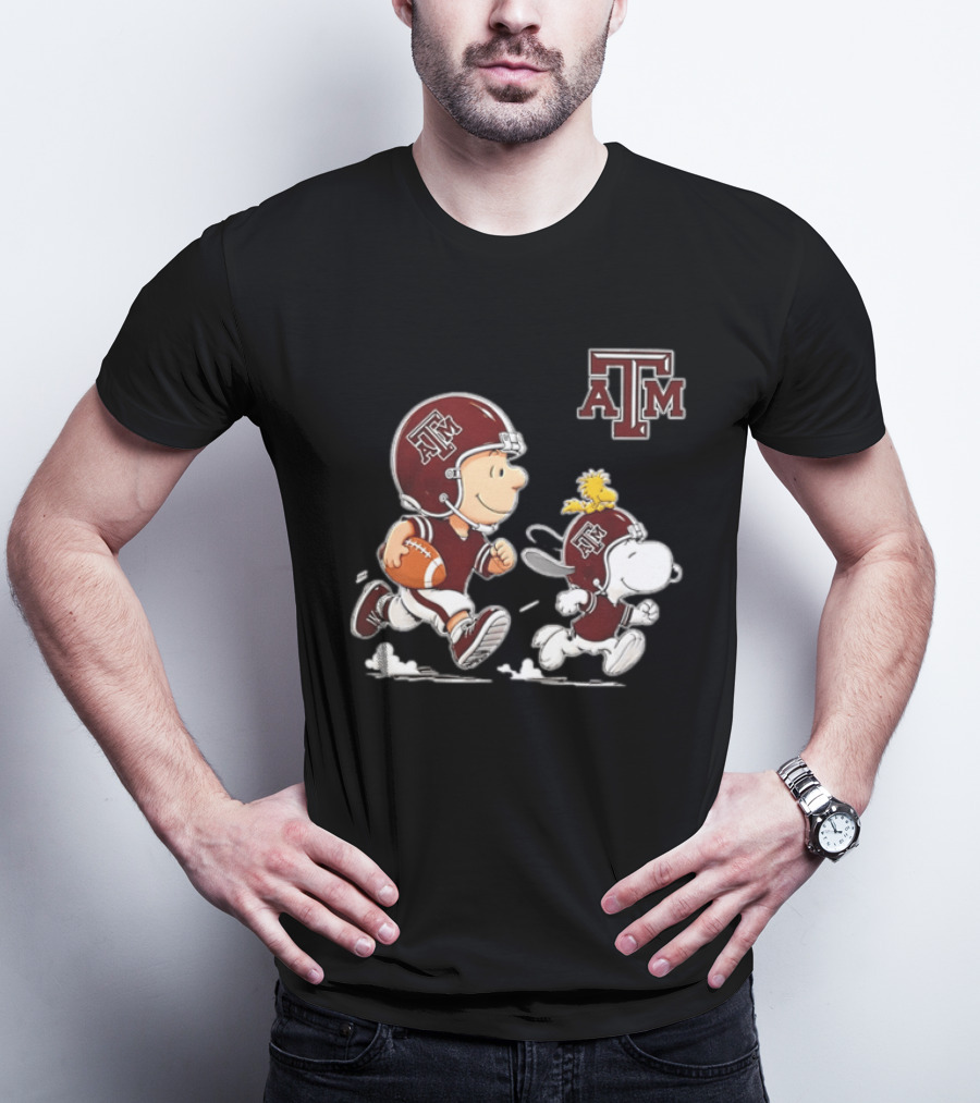 Charlie Brown Snoopy Woodstock Texas A&M Aggies Football 2026 T-Shirt