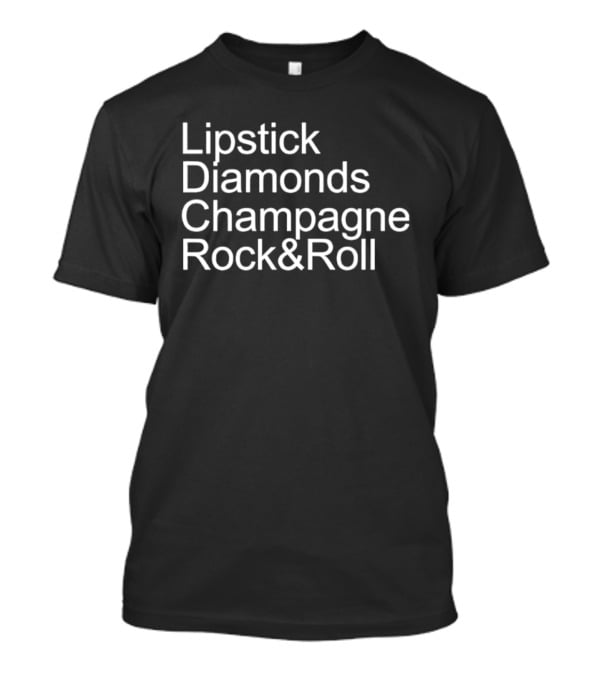 Lipstick Diamonds Champagne Rock & Roll T-Shirt