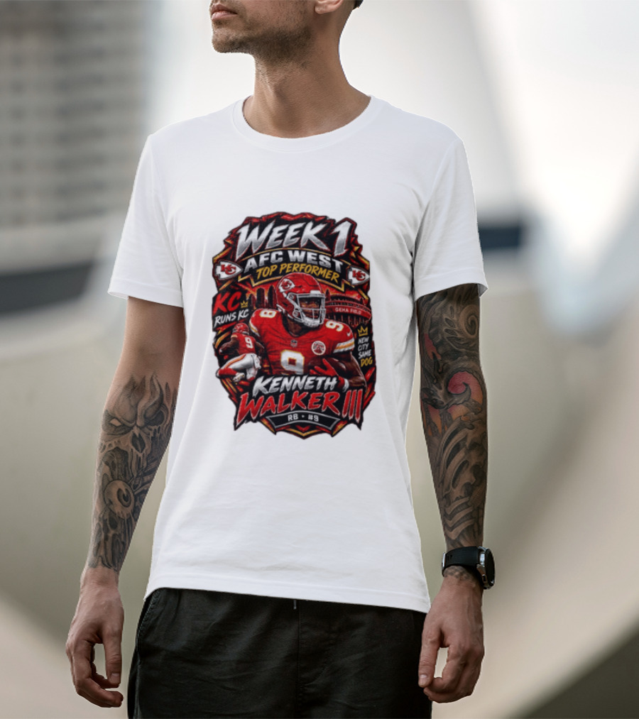 Kenneth Walker Kansas City Chiefs Week 1 NFC West Top Performer T-Shirt