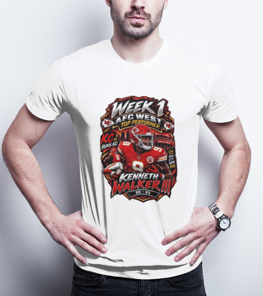 Kenneth Walker Kansas City Chiefs Week 1 NFC West Top Performer T-Shirt