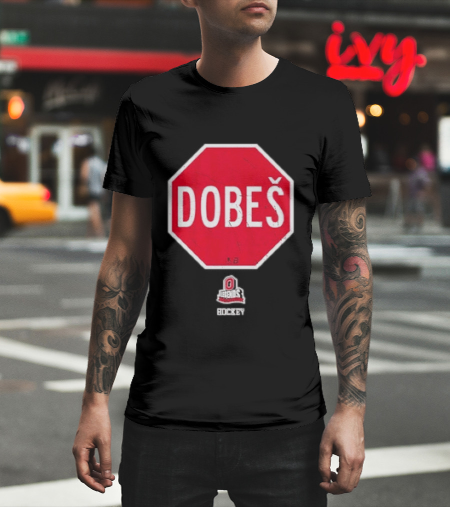 Ohio State Buckeyes Jakub Dobes Stop Sign T-Shirt