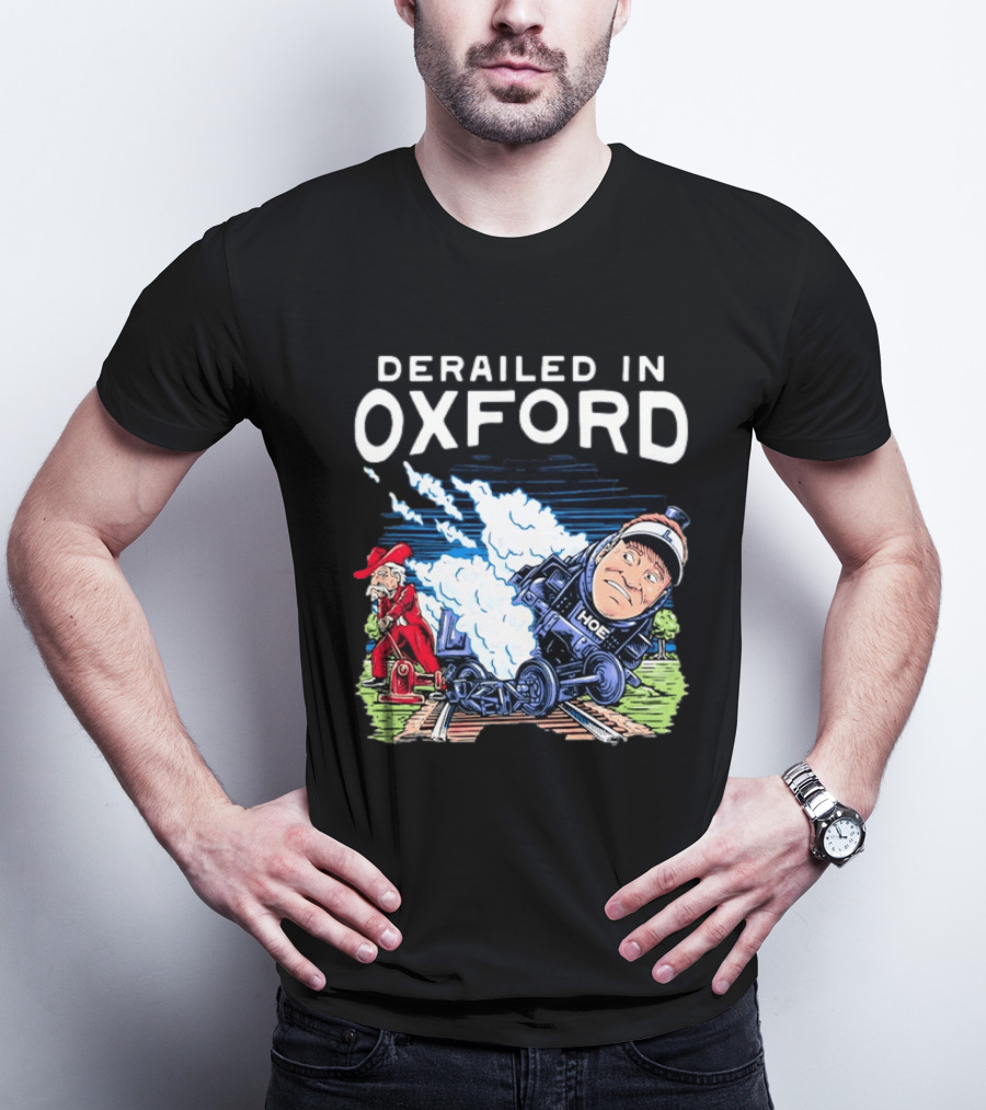Derailed In Oxford Old Row Ole Miss Lane Kiffin Train T-Shirt