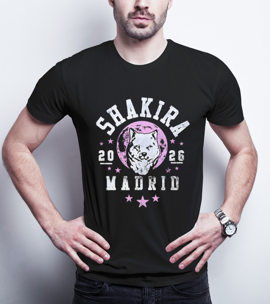 Shakira 2026 Wolf Moon Madrid Distressed T-Shirt