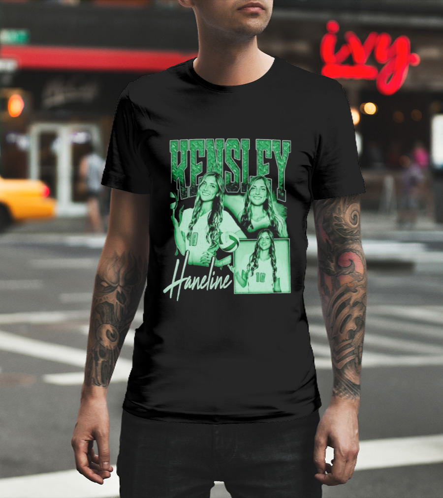 Kensley Haneline 18 Volleyball Player Green Collage T-Shirt