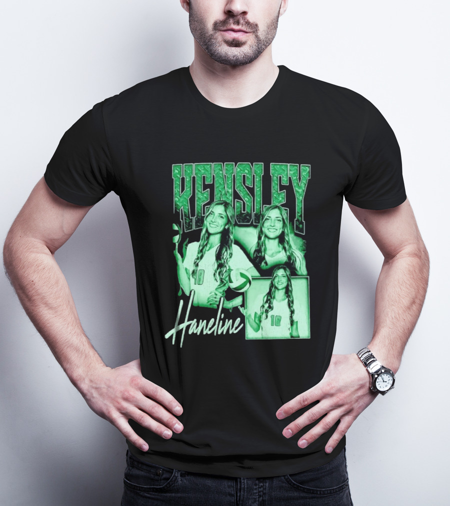 Kensley Haneline 18 Volleyball Player Green Collage T-Shirt