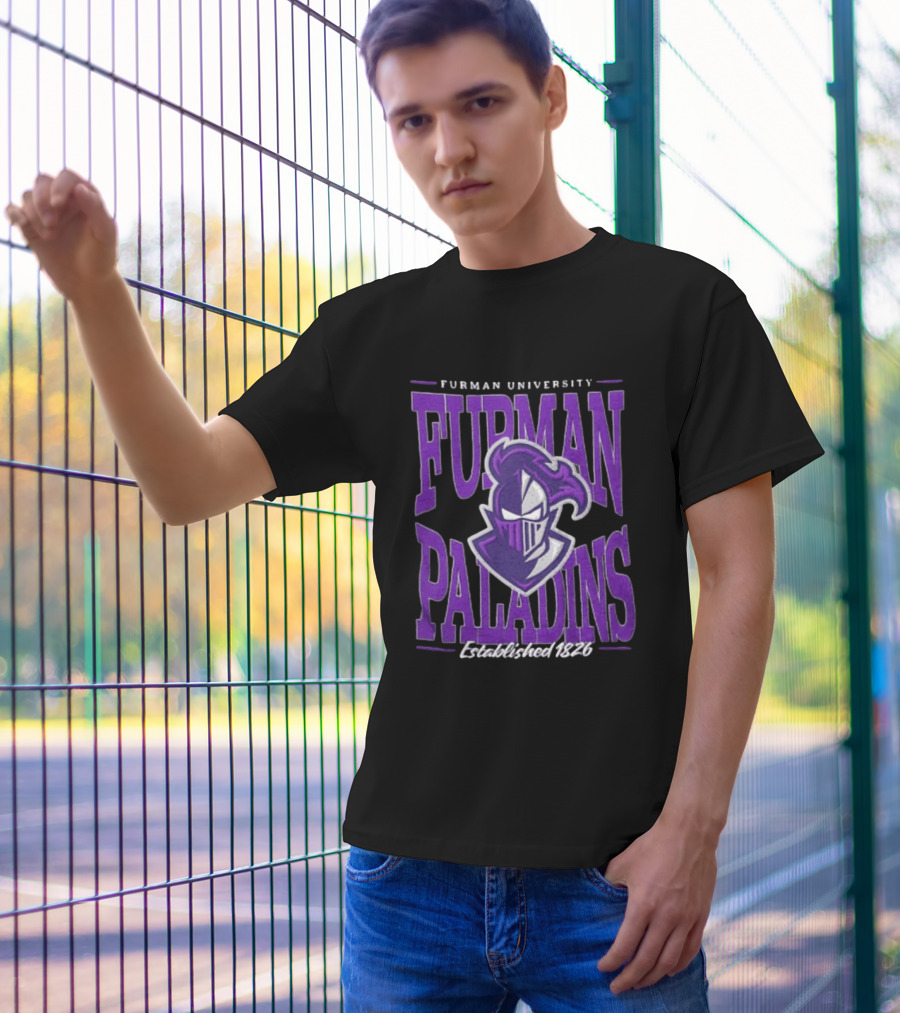 Furman University Paladins NCAAF Established 1826 Purple Knight T-Shirt