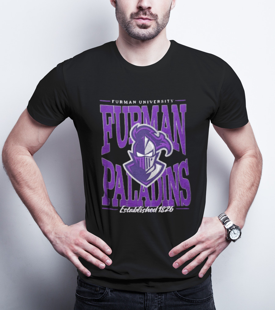 Furman University Paladins NCAAF Established 1826 Purple Knight T-Shirt