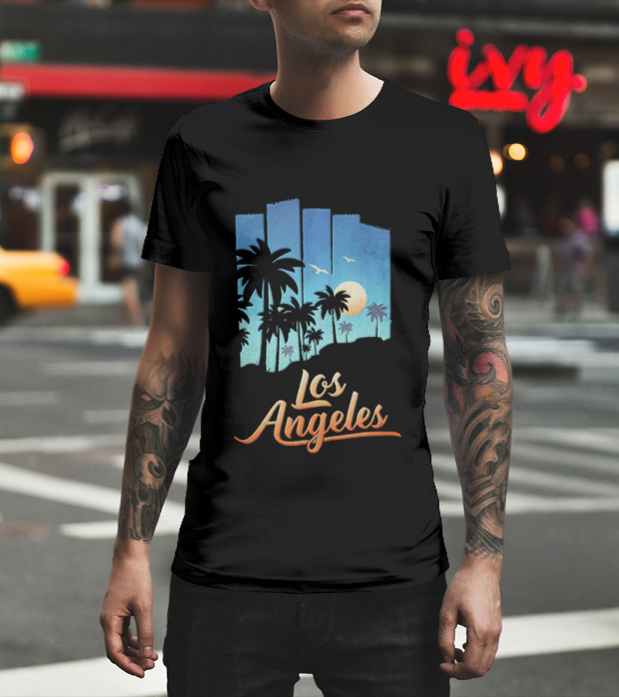 Los Angeles Sunset Palm Trees California T-Shirt