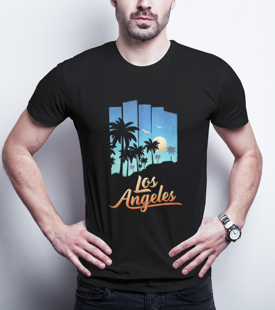 Los Angeles Sunset Palm Trees California T-Shirt