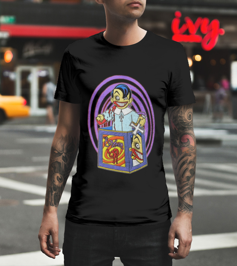 Ozzfest 1997 Cartoon Character With Cross And Blood Stained Attire T-Shirt