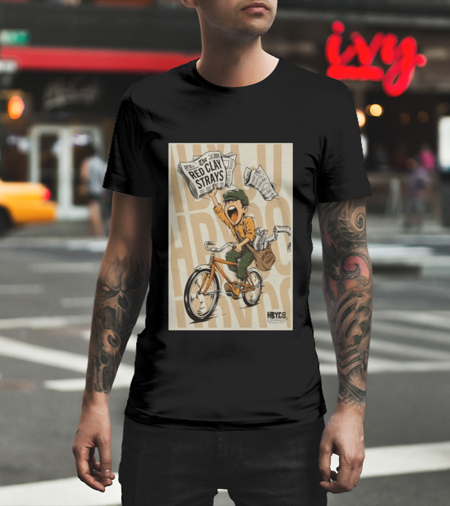 Red Clay Strays Sep 20 2026 San Antonio Frost Bank Center HBYCO Newsboy Bicycle T-Shirt