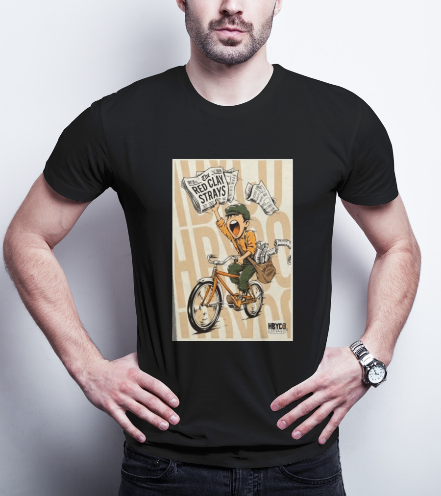 Red Clay Strays Sep 20 2026 San Antonio Frost Bank Center HBYCO Newsboy Bicycle T-Shirt